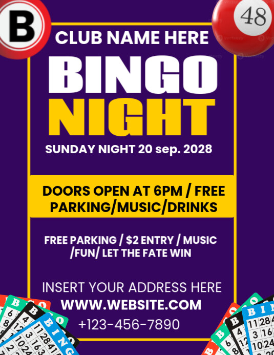 Bingo Night Event Invitation Flyer (us Letter) Template | PosterMyWall