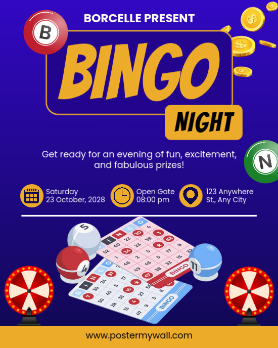 Plantilla de Bingo Night Event Invitation Instagram Portrait | PosterMyWall