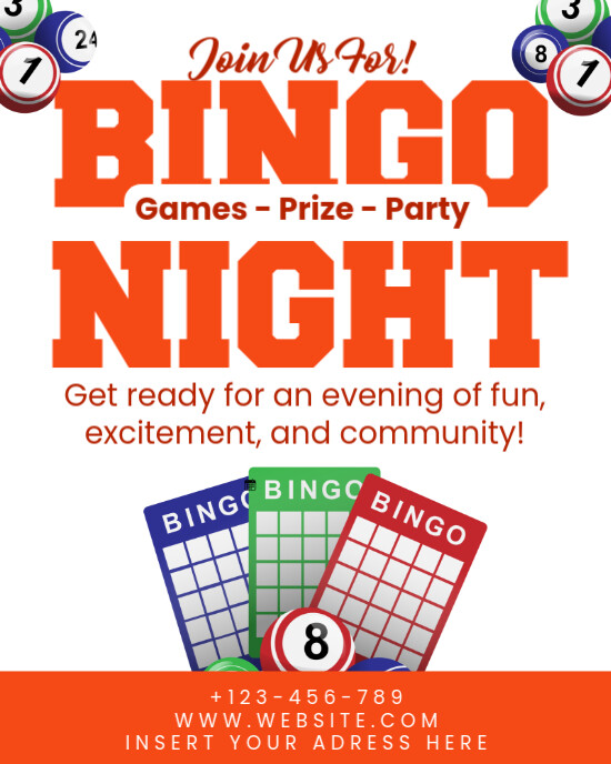 Bingo Night Event Invitation Instagram Portrait Template | PosterMyWall
