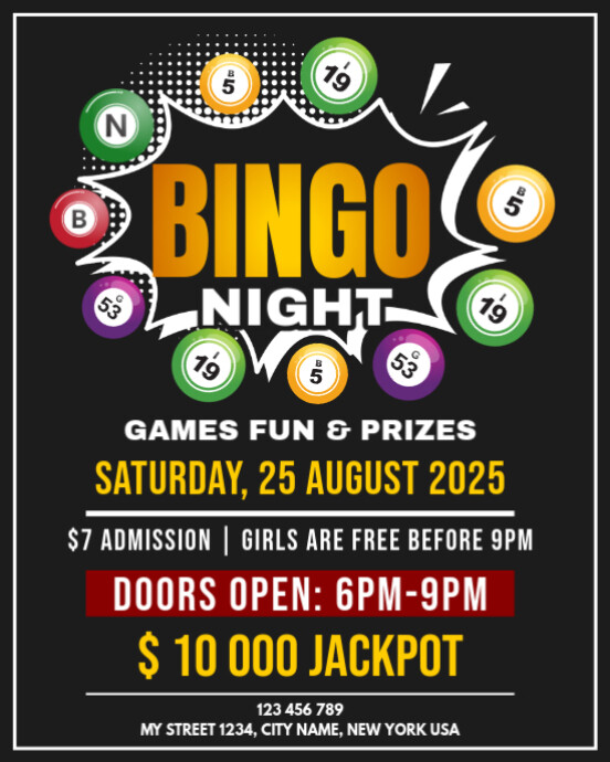 Plantilla de Bingo Night Event Invitation Instagram Portrait | PosterMyWall