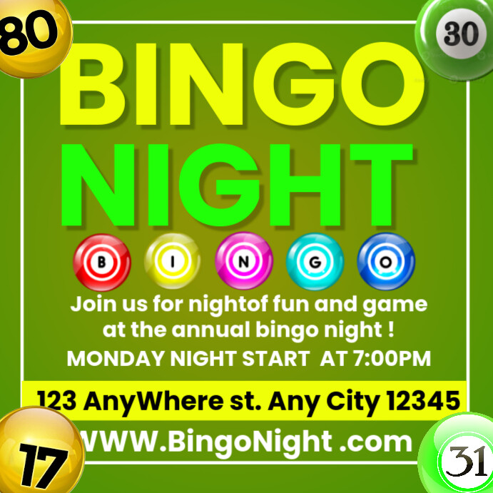 Modèle Bingo Night Event Invitation Instagram Post | PosterMyWall