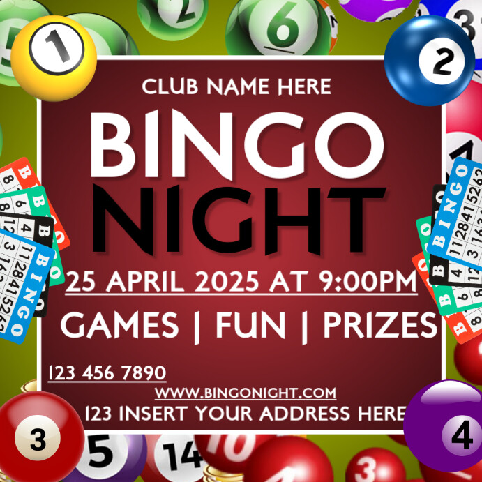 Modèle Bingo Night Event Invitation Instagram Post | PosterMyWall