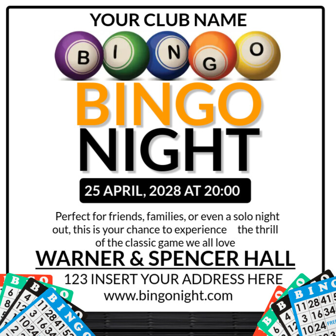 Bingo Night Event Invitation Instagram Post Template | PosterMyWall