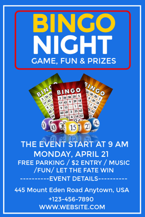 Bingo Night Event Invitation Poster Template | PosterMyWall