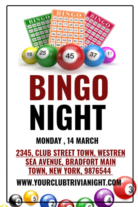 Bingo Night Event Invitation Poster Template | PosterMyWall