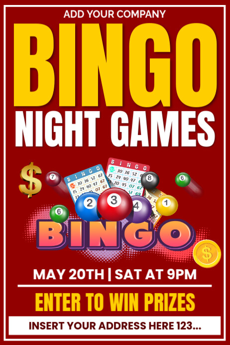 bingo night event invitation poster Template | PosterMyWall