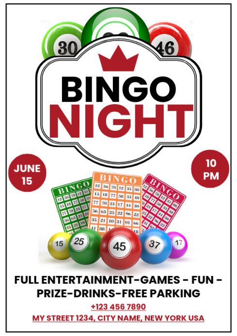 Bingo Night event invitation poster flyer Template | PosterMyWall