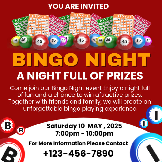 Copy of Bingo Night Event Party Instagram Post | PosterMyWall