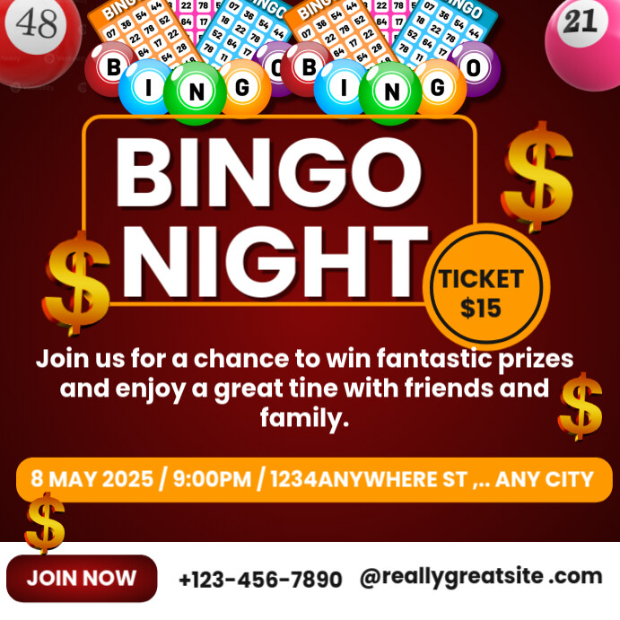 Copy of Bingo Night Event Party Instagram Post | PosterMyWall