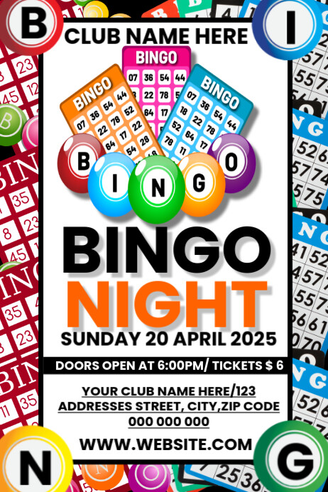 Modèle Bingo Night Event Party Invitation Poster | PosterMyWall