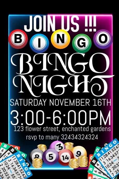 Bingo Night Event Party Poster Template | PosterMyWall