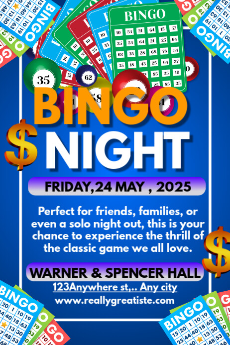 Bingo Night Event Party Poster Template | PosterMyWall