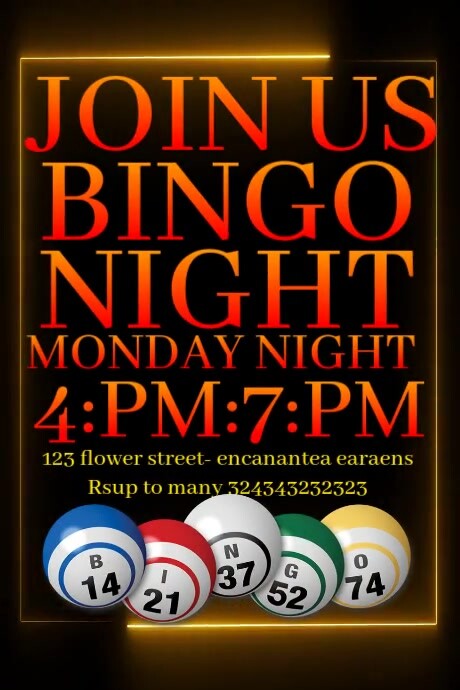 Bingo Night Event Party Poster Template | PosterMyWall