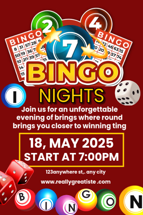 Bingo Night Event Party Poster Template | PosterMyWall
