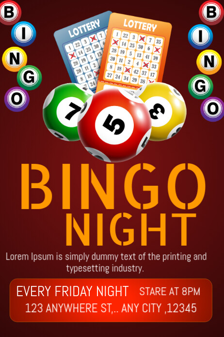 Bingo Night Event Party Poster Template | PosterMyWall
