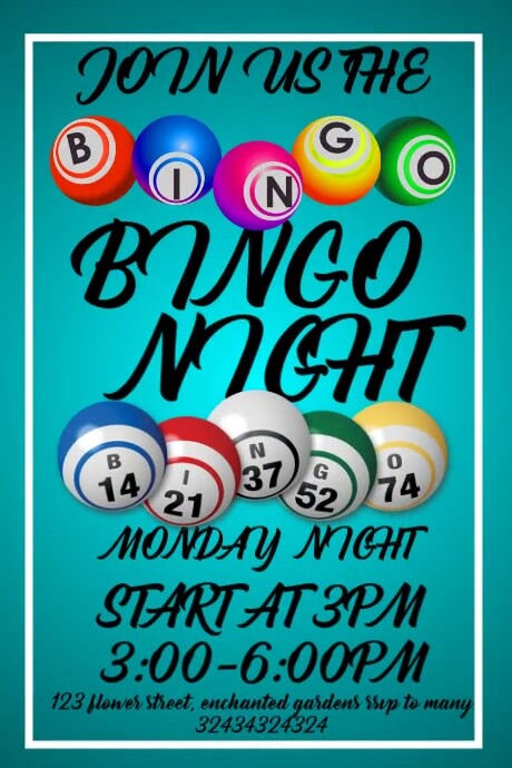 Plantilla de Bingo Night Event Poster | PosterMyWall