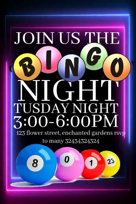 Plantilla de Bingo Night Event Poster | PosterMyWall