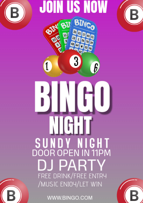 bingo night event poster Template | PosterMyWall