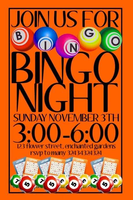 Bingo Night Event Poster Template | PosterMyWall