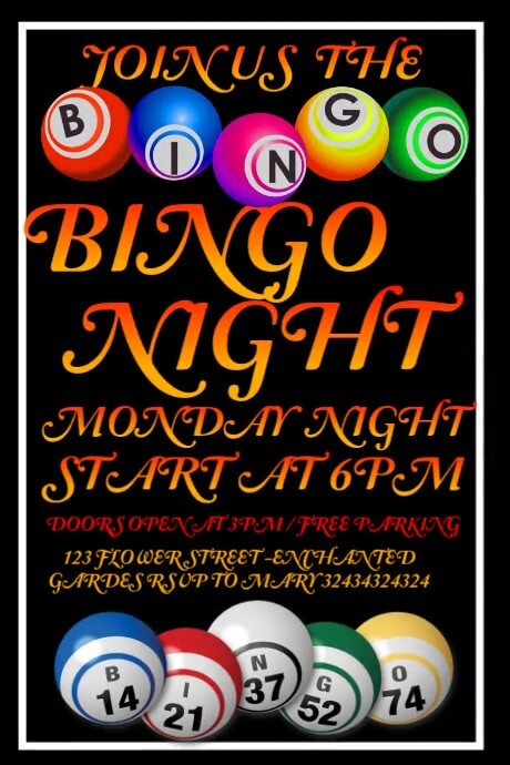 Plantilla de Bingo Night Event Poster | PosterMyWall