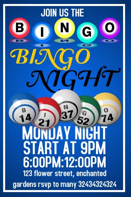 Plantilla de Bingo Night Event Poster | PosterMyWall