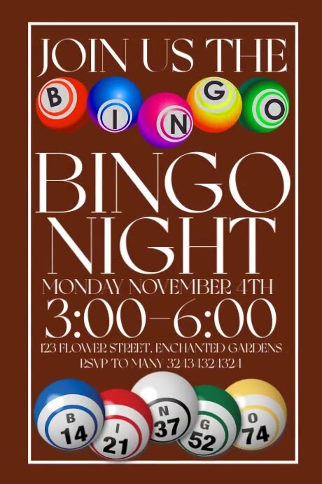 Bingo Night Event Poster Template | PosterMyWall
