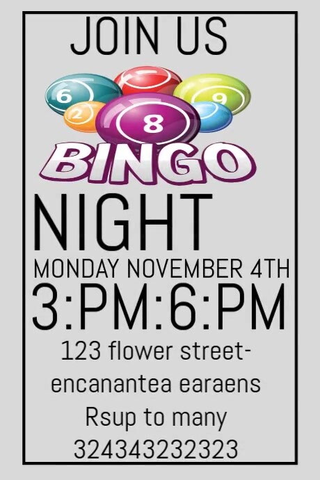 Bingo Night Event Poster Template | PosterMyWall
