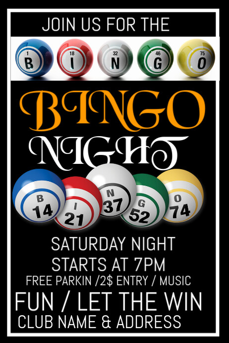 Plantilla de Bingo Night Event Poster | PosterMyWall