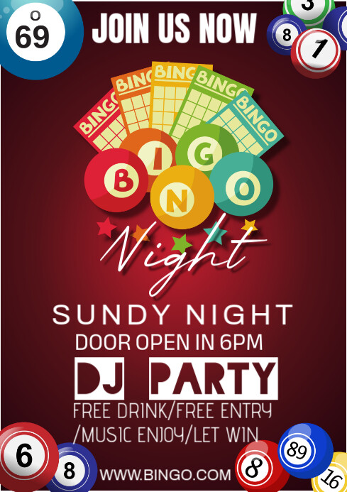 bingo night event poster Template | PosterMyWall