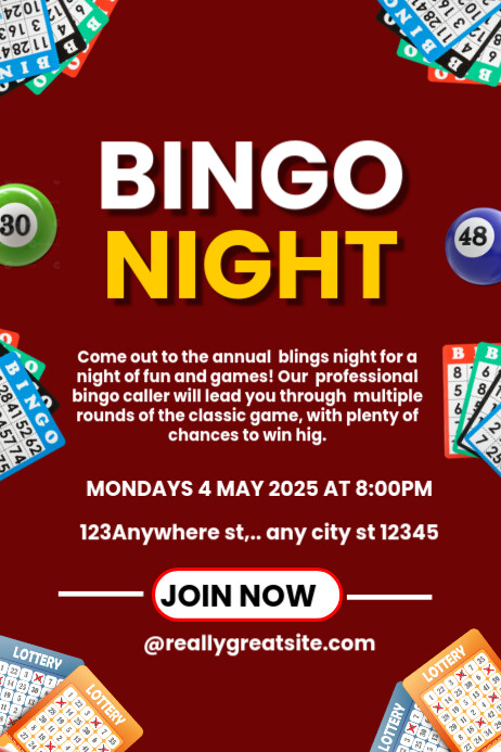 Bingo Night Event Poster Template | PosterMyWall