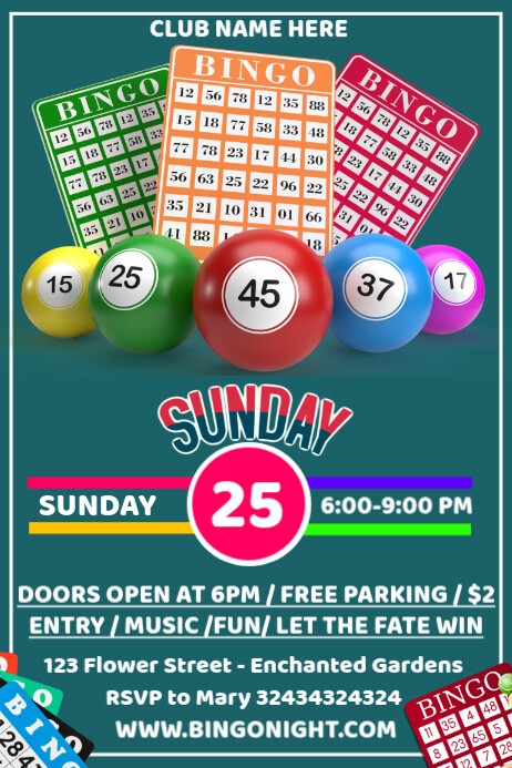 Bingo Night Event Poster Templat | PosterMyWall