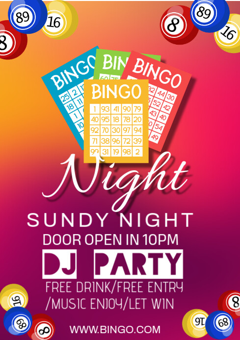 bingo night event poster Template | PosterMyWall