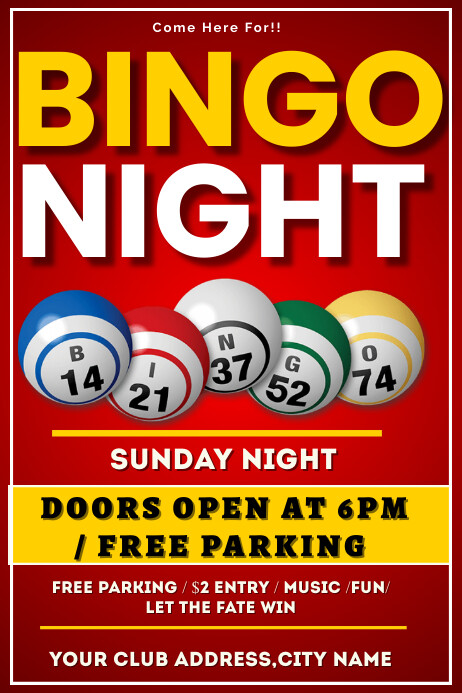 BINGO NIGHT EVENT POSTER FLYER Template | PosterMyWall