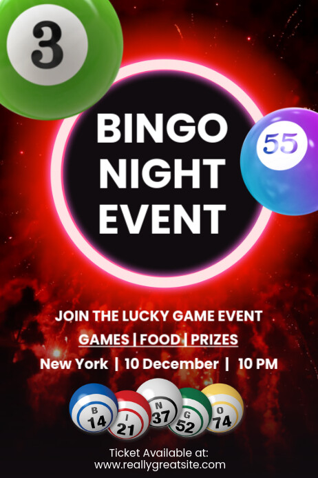 Bingo Night Event poster flyer Template | PosterMyWall