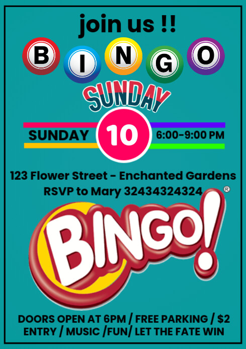 Bingo night Event poster flyer design Template | PosterMyWall