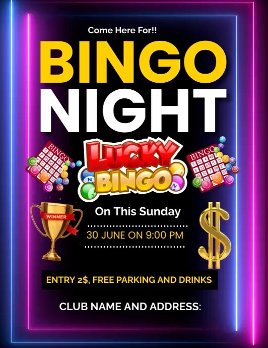 bingo night event video poster Template | PosterMyWall