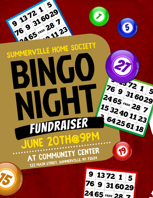 Copy Of Bingo Night Fundraiser Flyer PosterMyWall Copy Of Bingo Night Fundraiser Flyer PosterMyWall