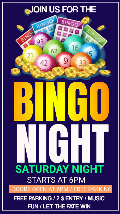 Plantilla de Bingo Night Game Instagram Story | PosterMyWall