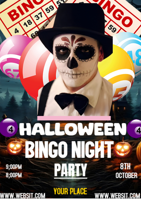 BINGO NIGHT HALLOWEEN Template | PosterMyWall