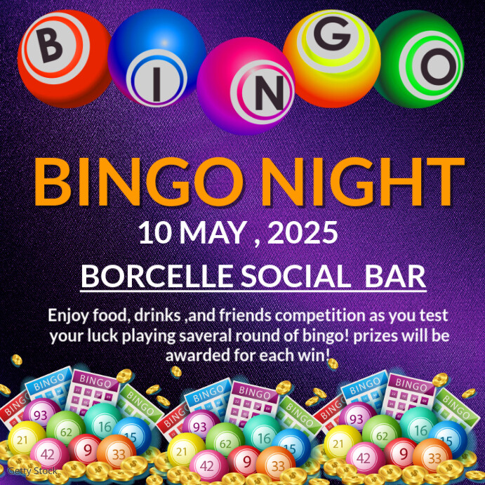 Plantilla de Bingo Night Instagram Post | PosterMyWall