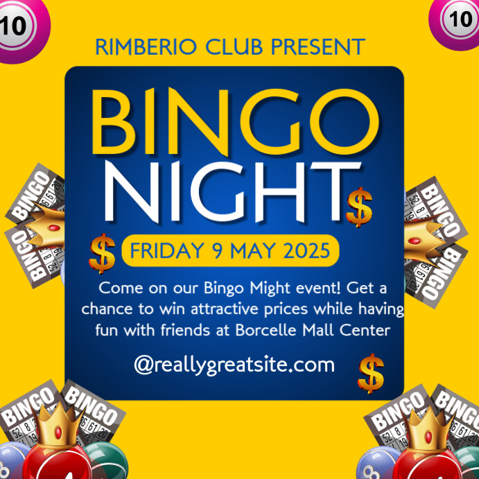Plantilla de Bingo Night Instagram Post | PosterMyWall