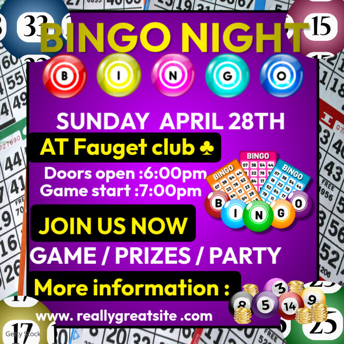 Bingo Night Invitation Instagram Post Template | PosterMyWall