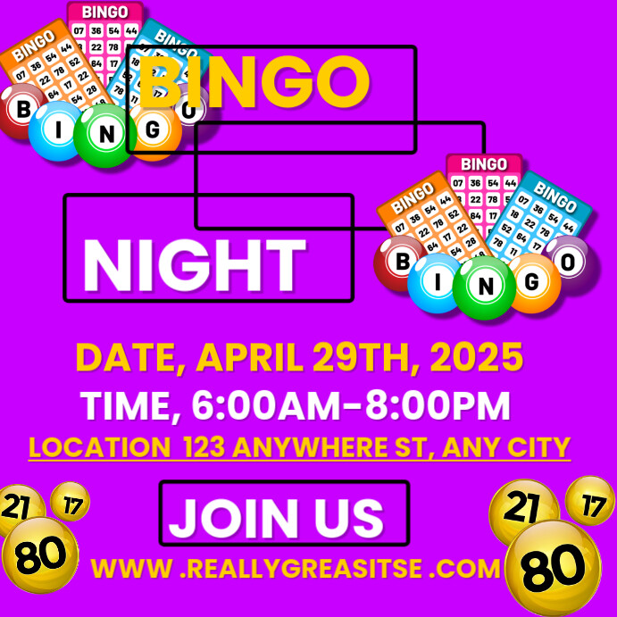 Modèle Bingo Night Invitation Instagram Post | PosterMyWall