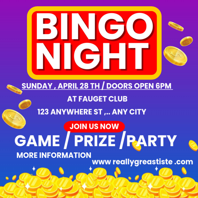 Plantilla de Bingo Night Invitation Instagram Post | PosterMyWall