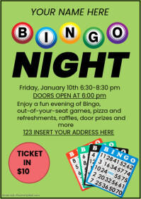 Bingo Night Event Invitation Poster Flyer A4 Template | PosterMyWall