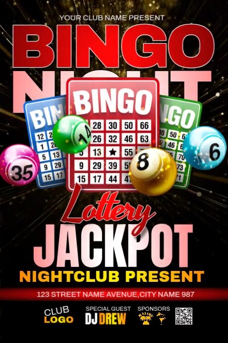 Plantilla de Bingo Night Jackpot | PosterMyWall