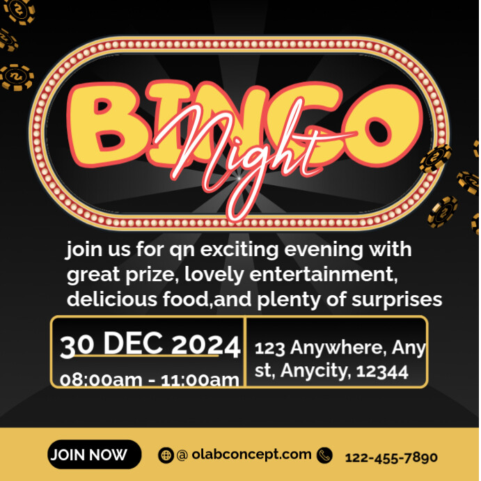 Bingo night party Template | PosterMyWall