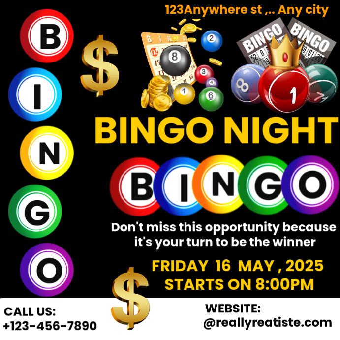 Bingo Night Party Instagram Post Template | PosterMyWall