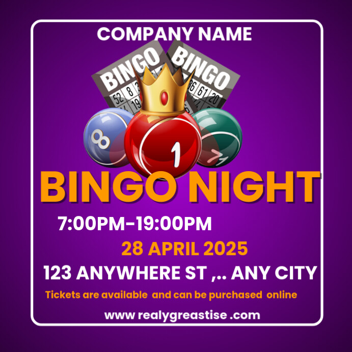 Plantilla de Bingo Night Party Instagram Post | PosterMyWall