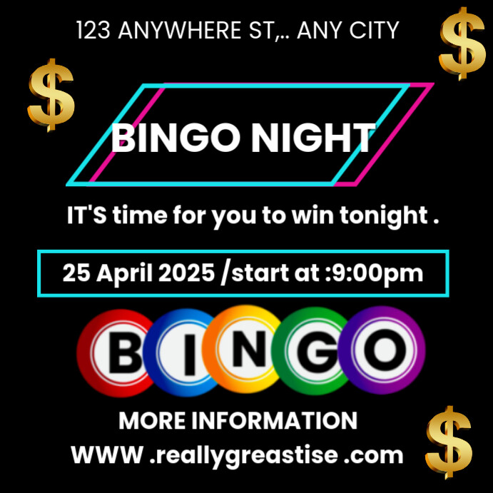 Copy of Bingo Night Party Instagram Post | PosterMyWall